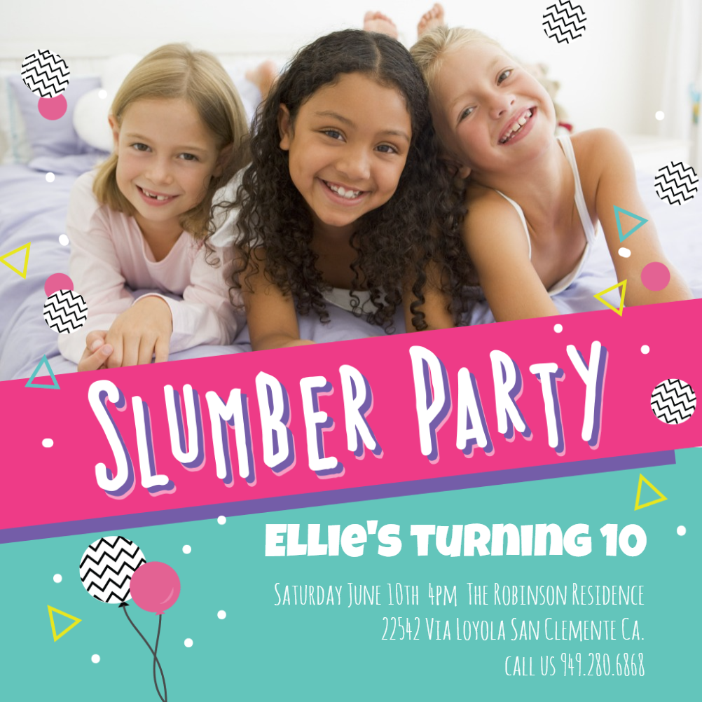 Bday Sleepover Sleepover Party Invitation Template Free Greetings